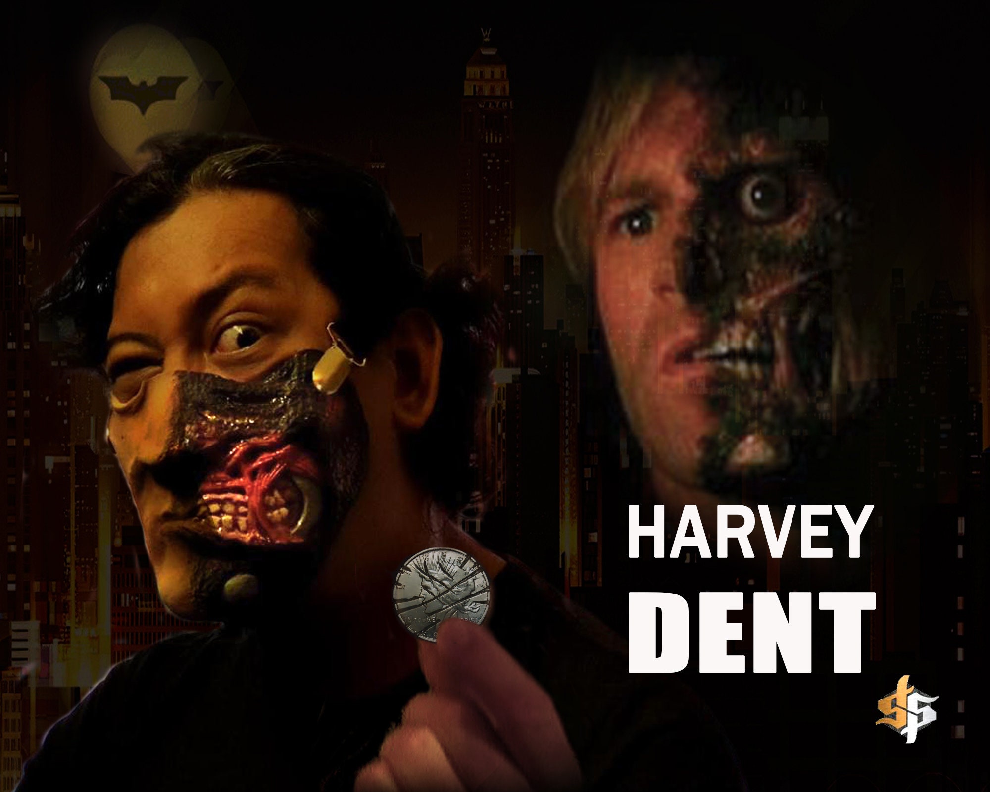 BATMAN Two Face Latex Face Mask Harvey Dent | Etsy