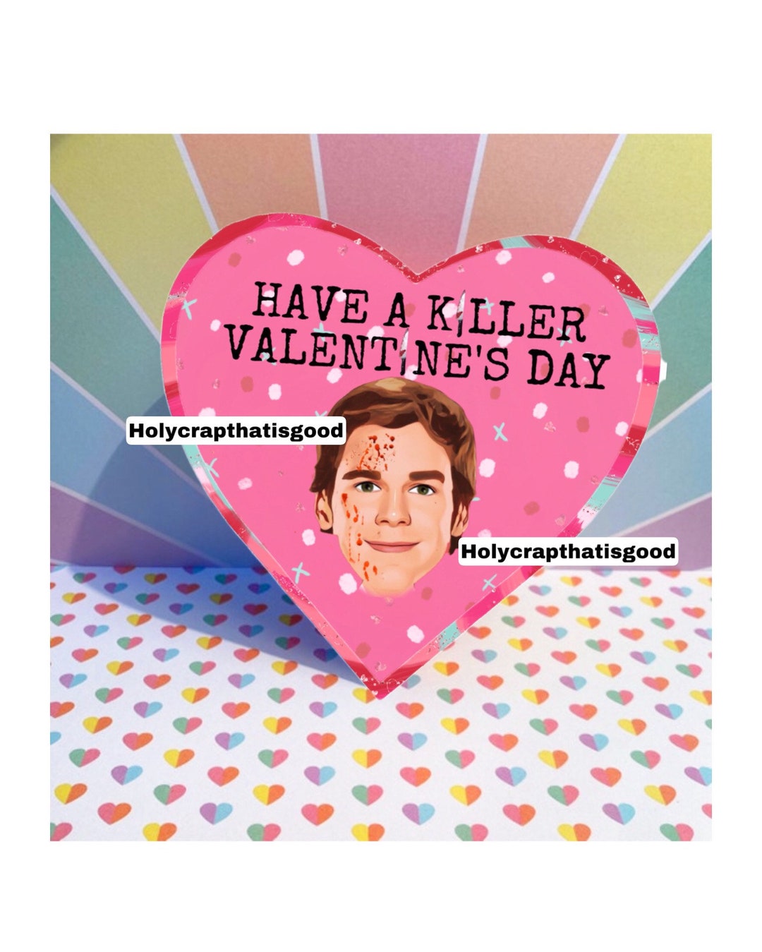 Dexter Morgan Valentine Sticker - Fits on Small Russell Stover Heart ...