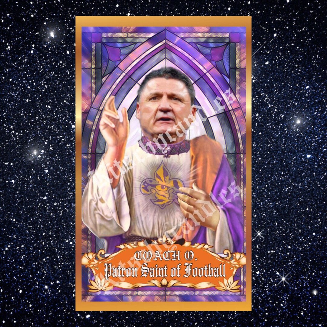 Coach O Ed Ogeron LSU Tigers Label for Prayer / Saint Candle. *label ...