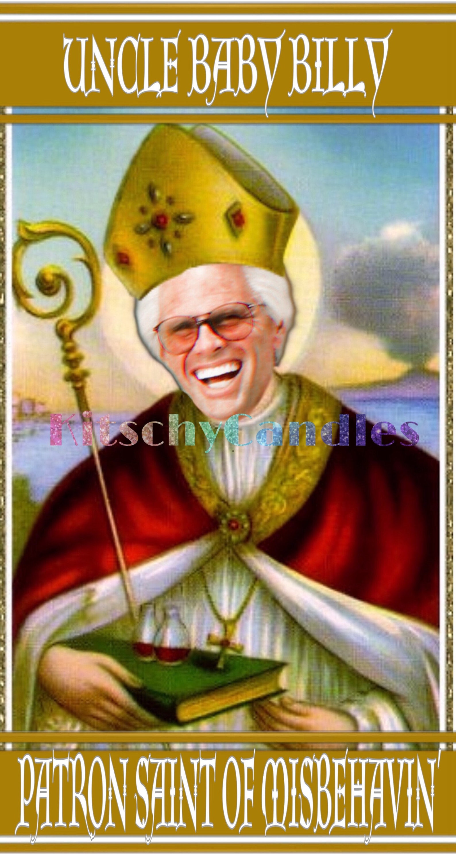 Uncle Baby Billy Righteous Gemstones Label for Prayer Candle Billy ...