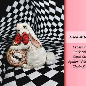 3D Cross Stitch Pattern - Follow the White Rabbit. Cross Stitch Toy ...