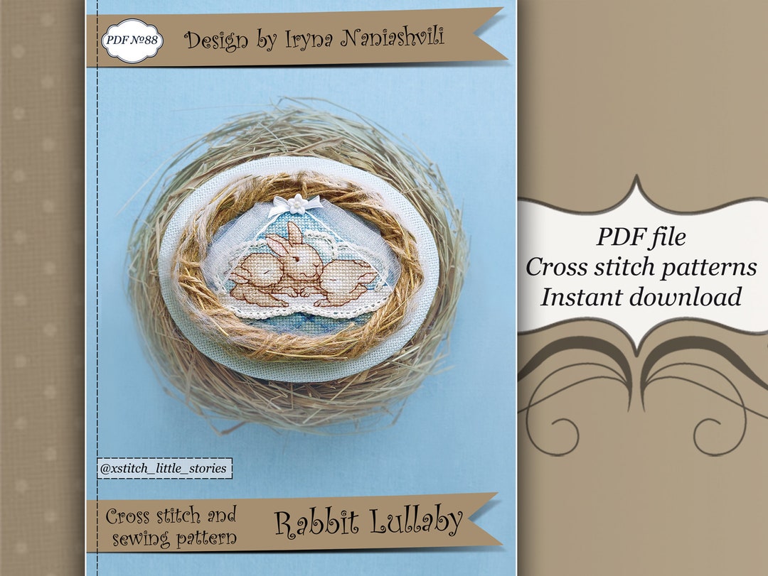 Easter Cross Stitch Pattern PDF - Rabbit Lullaby. Easter Bunnies ...