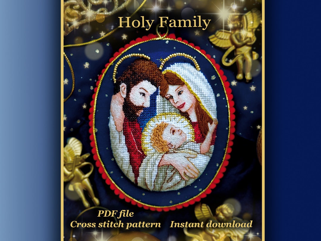 Holy Family - PDF Cross Stitch Pattern. Christmas Pinkeep. Christmas ...