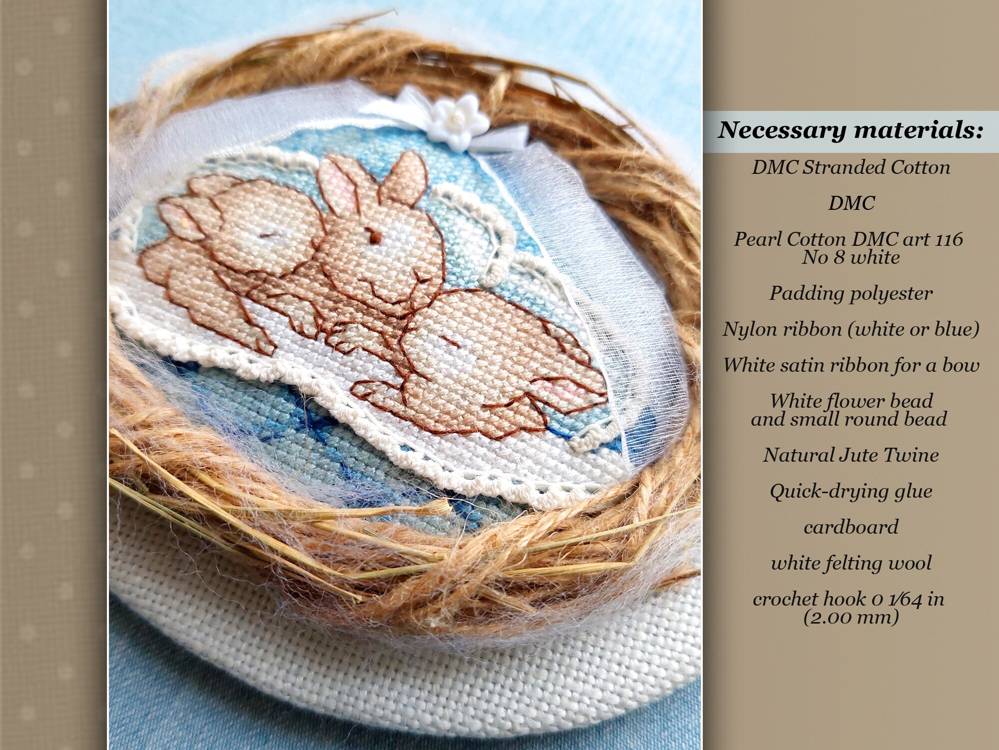 Easter Cross Stitch Pattern PDF - Rabbit Lullaby. Easter Bunnies ...