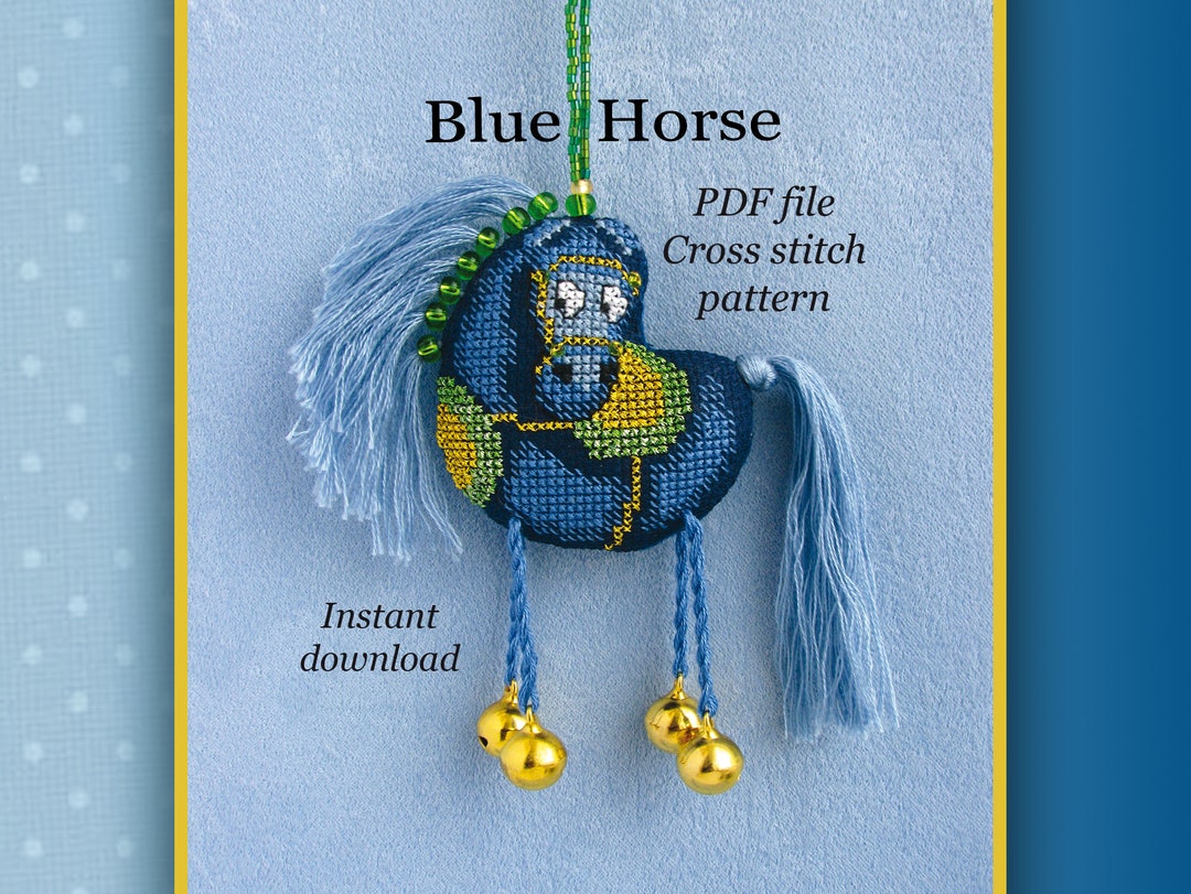 Blue Horse - 3D Cross Stitch PDF Pattern. Cross Stitch Toy. - Etsy