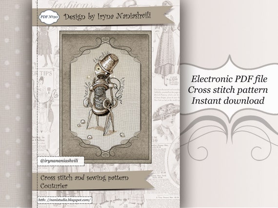 Cross Stitch Pattern Сouturier. Steampunk Сross Stitch. - Etsy