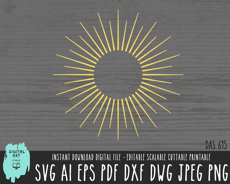 Art Deco SUN Svg Sun Png Sunshine Vector Cut File ART DECO - Etsy