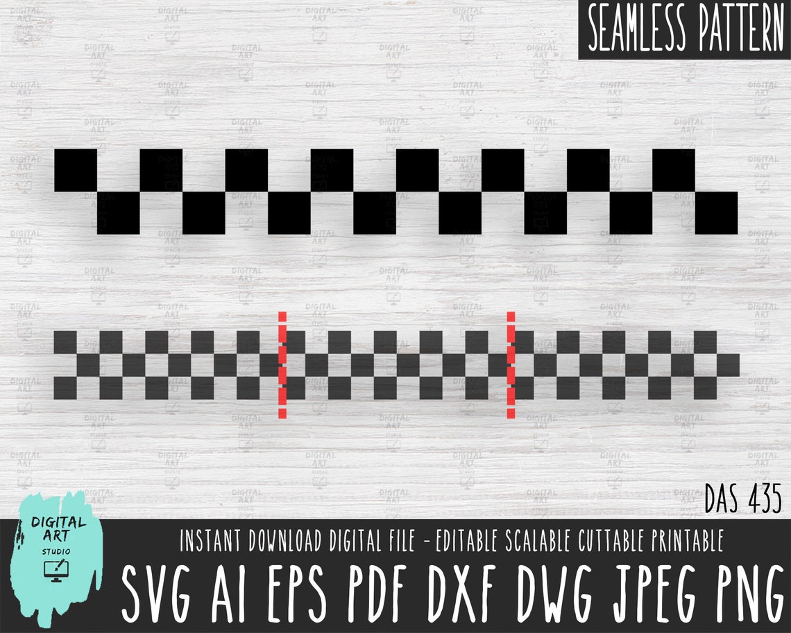 Checkered Pattern 2 Lines SVG Seamless Checker Black Vector - Etsy