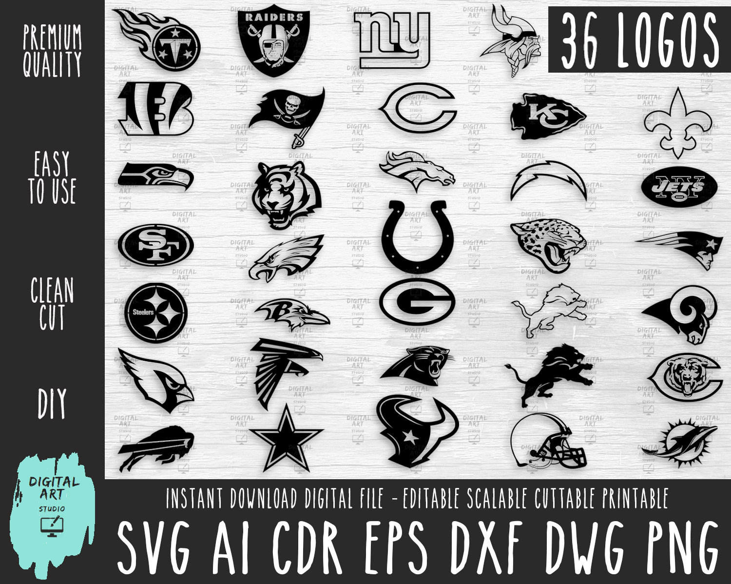 NFL logo CNC Bundle files National football league logo svg | Etsy