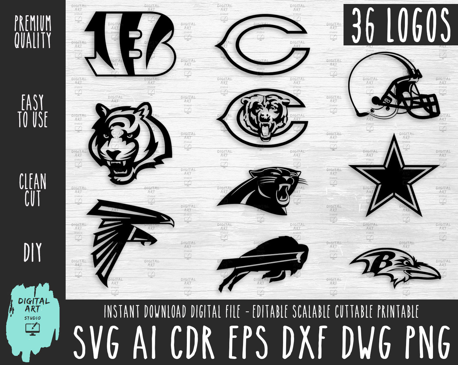 NFL logo CNC Bundle files National football league logo svg | Etsy