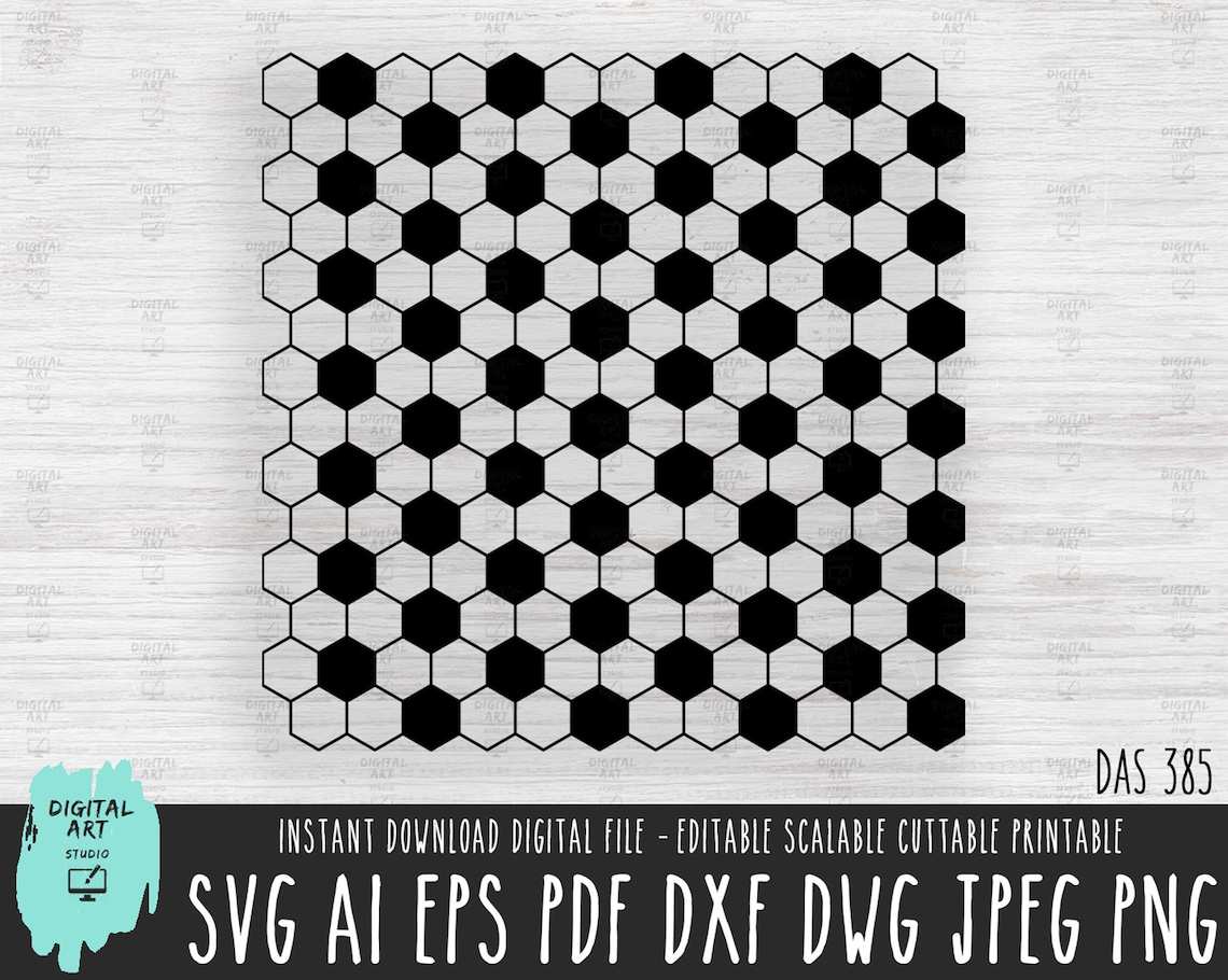 Soccer Hexagon Pattern SVG, Seamless Background (digital Download) - Etsy