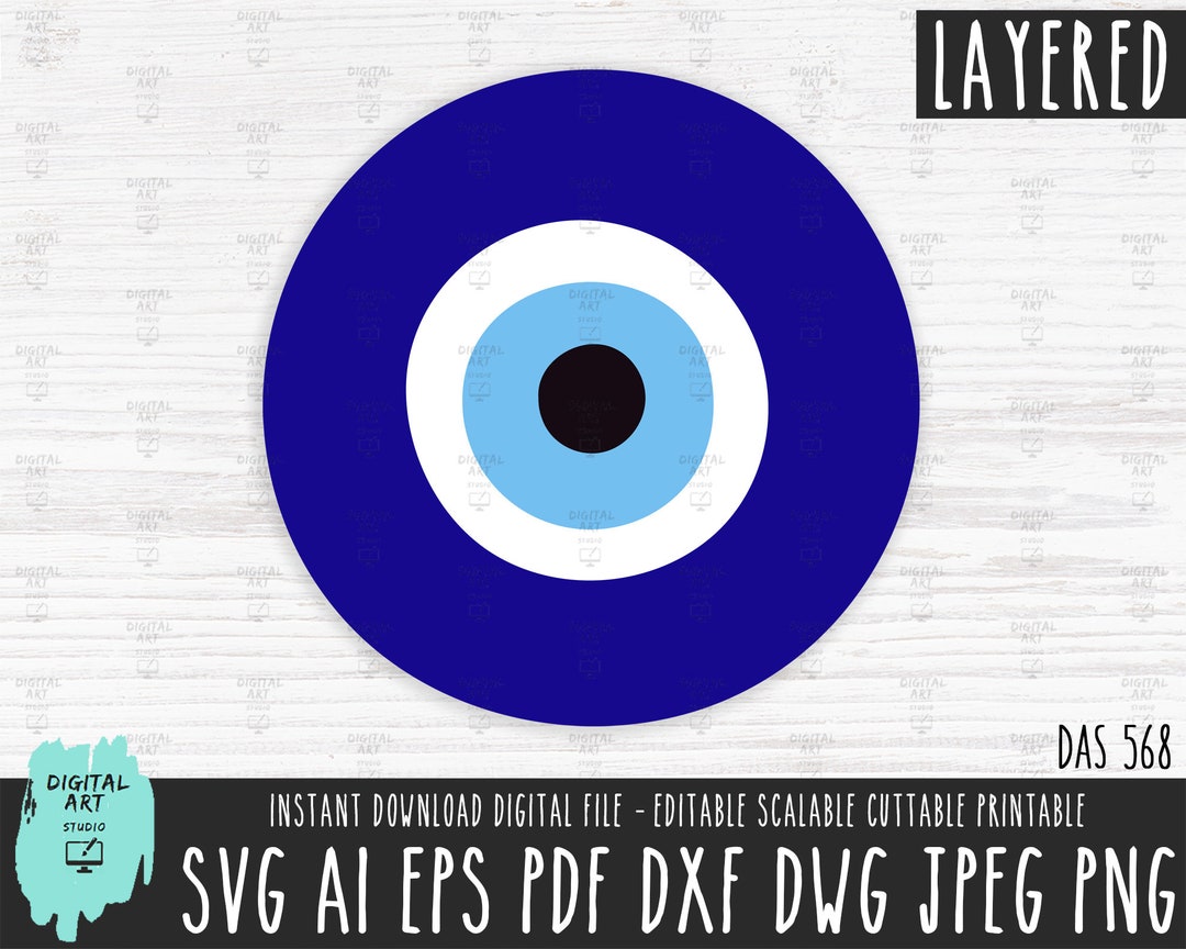 Blue EVIL EYE Layered Svg, Evil Eye Png Clipart, Turkish Amulet Cut ...