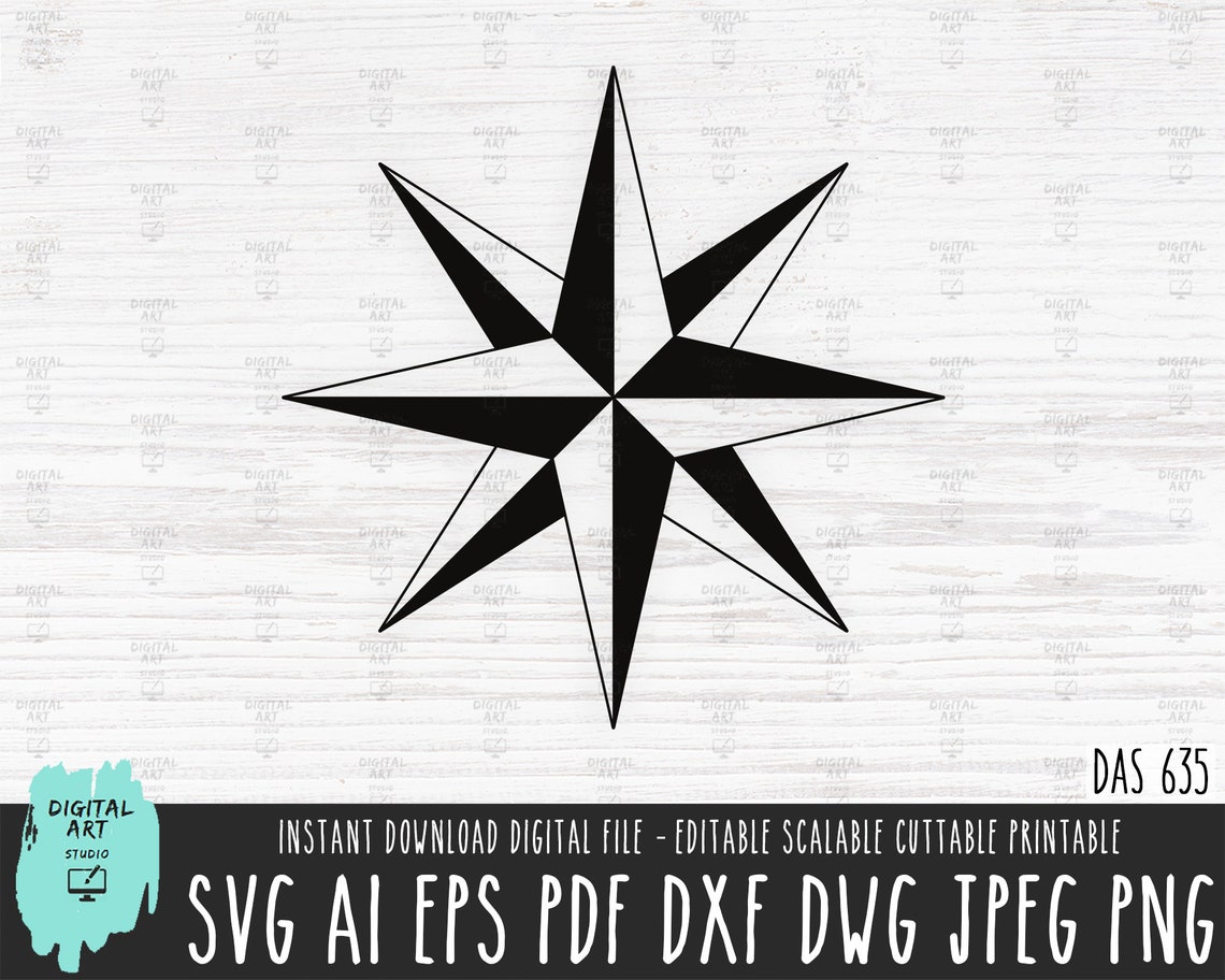 WIND ROSE svg Wind ROSE png Orientierungselement Printable Clipart ...