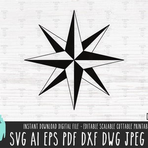 WIND ROSE Svg Wind ROSE Png Orientation Element Printable Clipart ...
