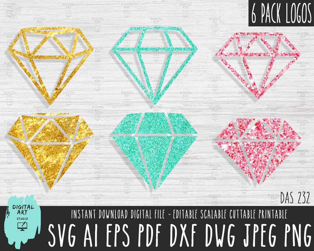 Diamond Icon SVG Bundle, Clipart Graphics (digital Download) - Etsy UK