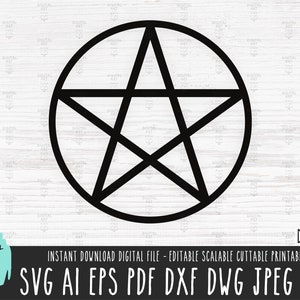 PENTAGRAM Svg Pentagram Png Star Printable Pentagram Star Clipart Star ...