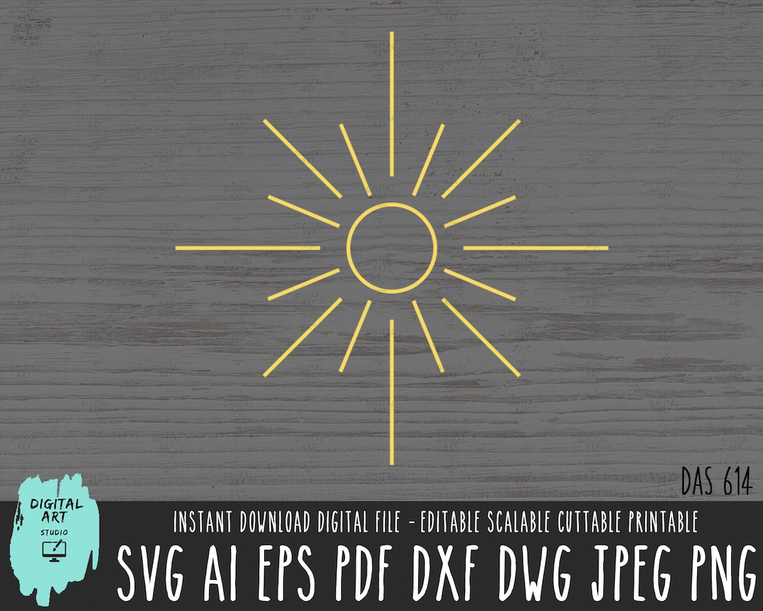 Art DECO SUN Svg, Sun Png, Sunshine Vector Cut File, Art Deco Sun ...