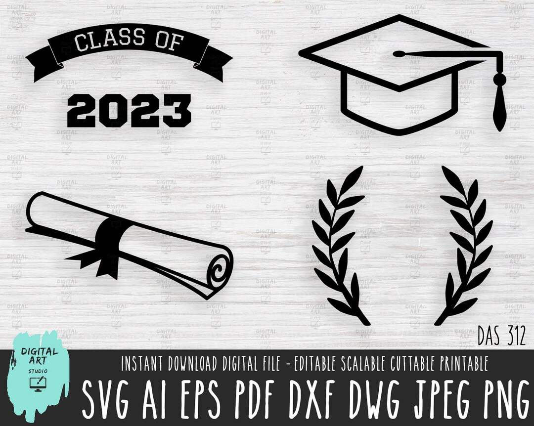 Class of 2023 Bundle SVG, Prom Bundle Vector File, Graduation Hat ...