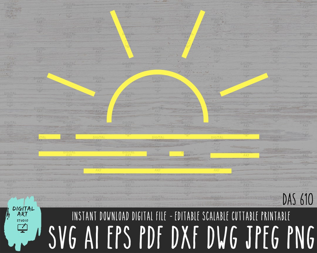 SUNSET SVG, Sunset PNG, Sunset Vector Cut File Digital Download, Sun ...