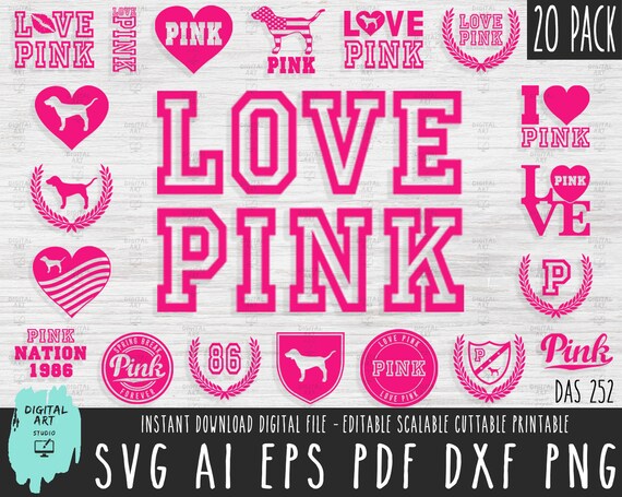 20 LOVE PINK Logo Bundle SVG Love Pink Nation File Pink - Etsy