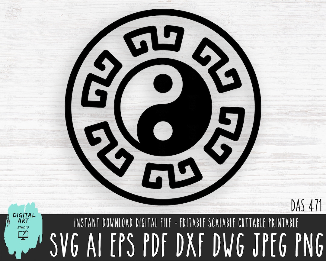 Yin Yang Symbol Svg, Yin Yang Printable Cut File, Yin Yang Clipart, Om ...