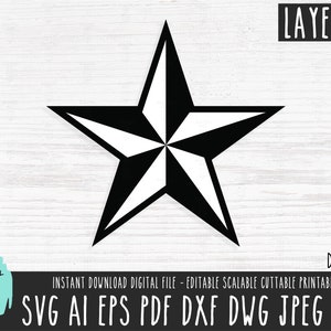 Star Nautical SVG, Star Icon Vector File, Star Solid Cricut/silhouette ...