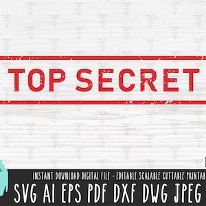 RED TOP SECRET Distressed Text Stamp Svg Secret Script Cut Vector File ...