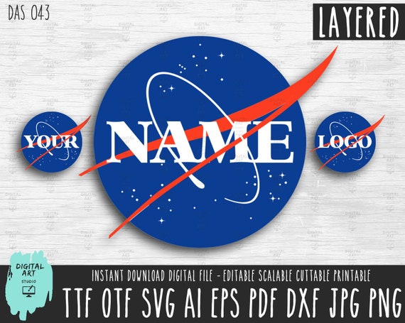 NASA logo and font Template Svg Totally editable customizable | Etsy