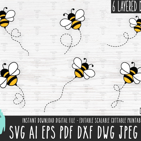 Flying Bee Svg - Etsy