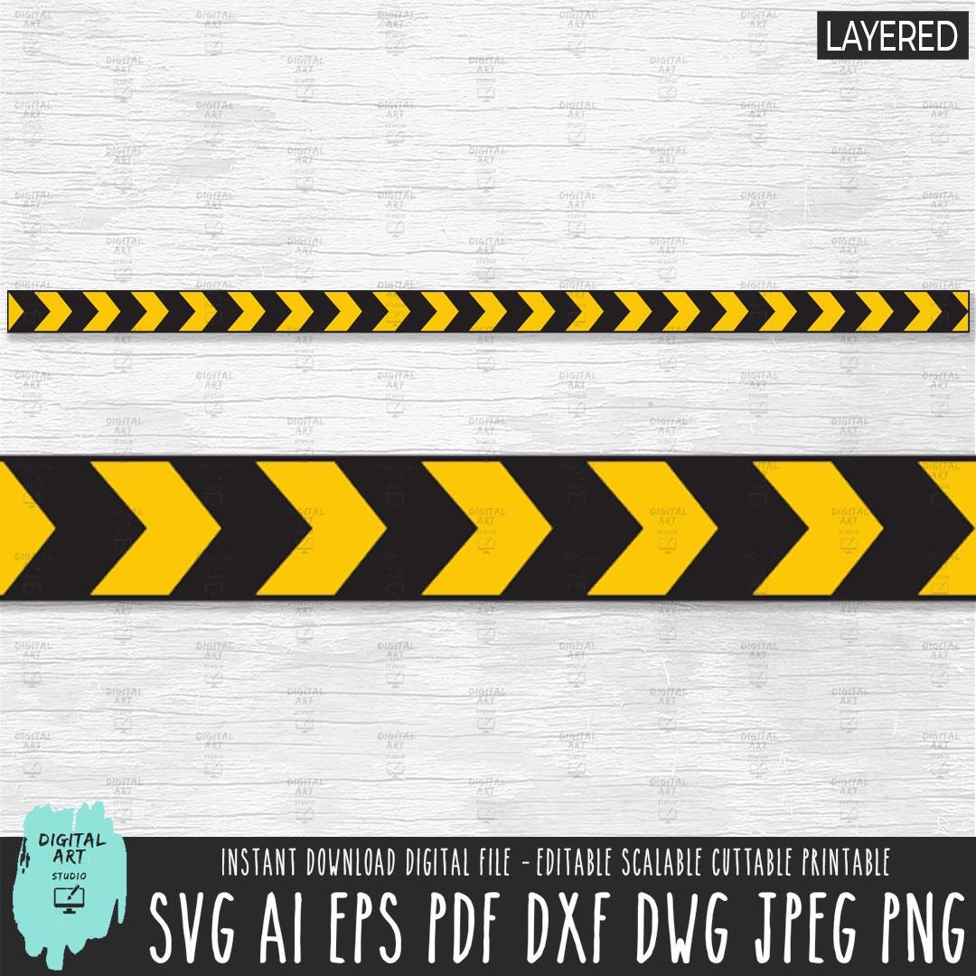 Danger Line Pattern Layered SVG, Warning Svg, Chevron Warning Line ...