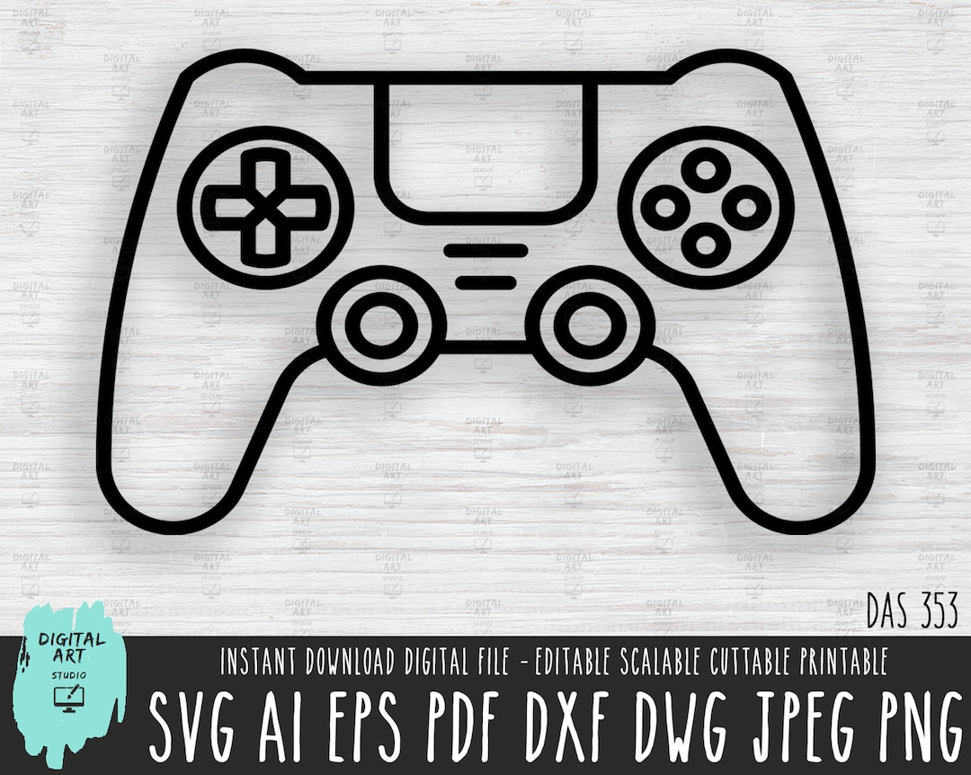 Video Game Controller Outline SVG, Joystick Icon (digital Download ...