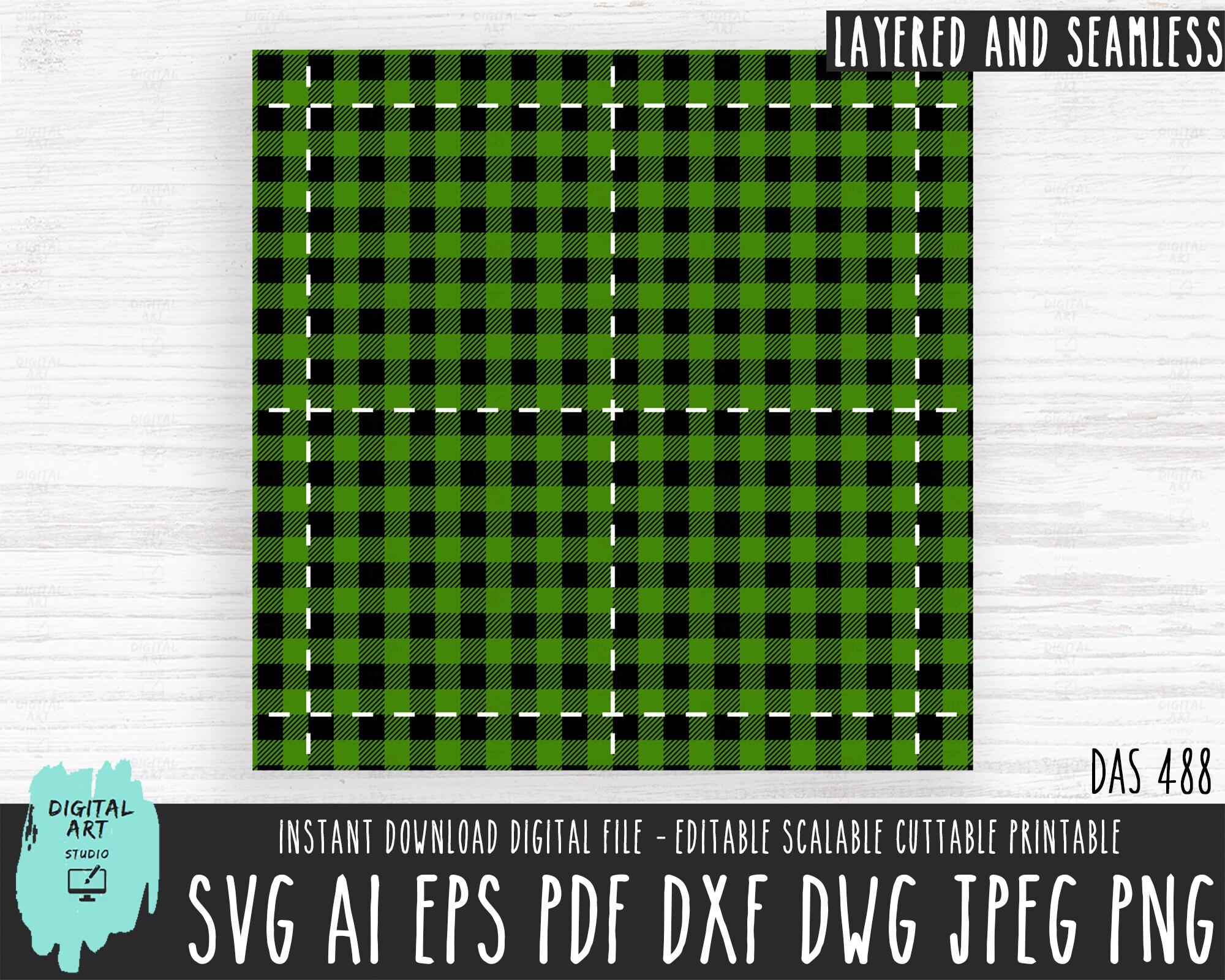 Green Lumberjack Buffalo Plaid Pattern, Seamless SVG (digital Download ...