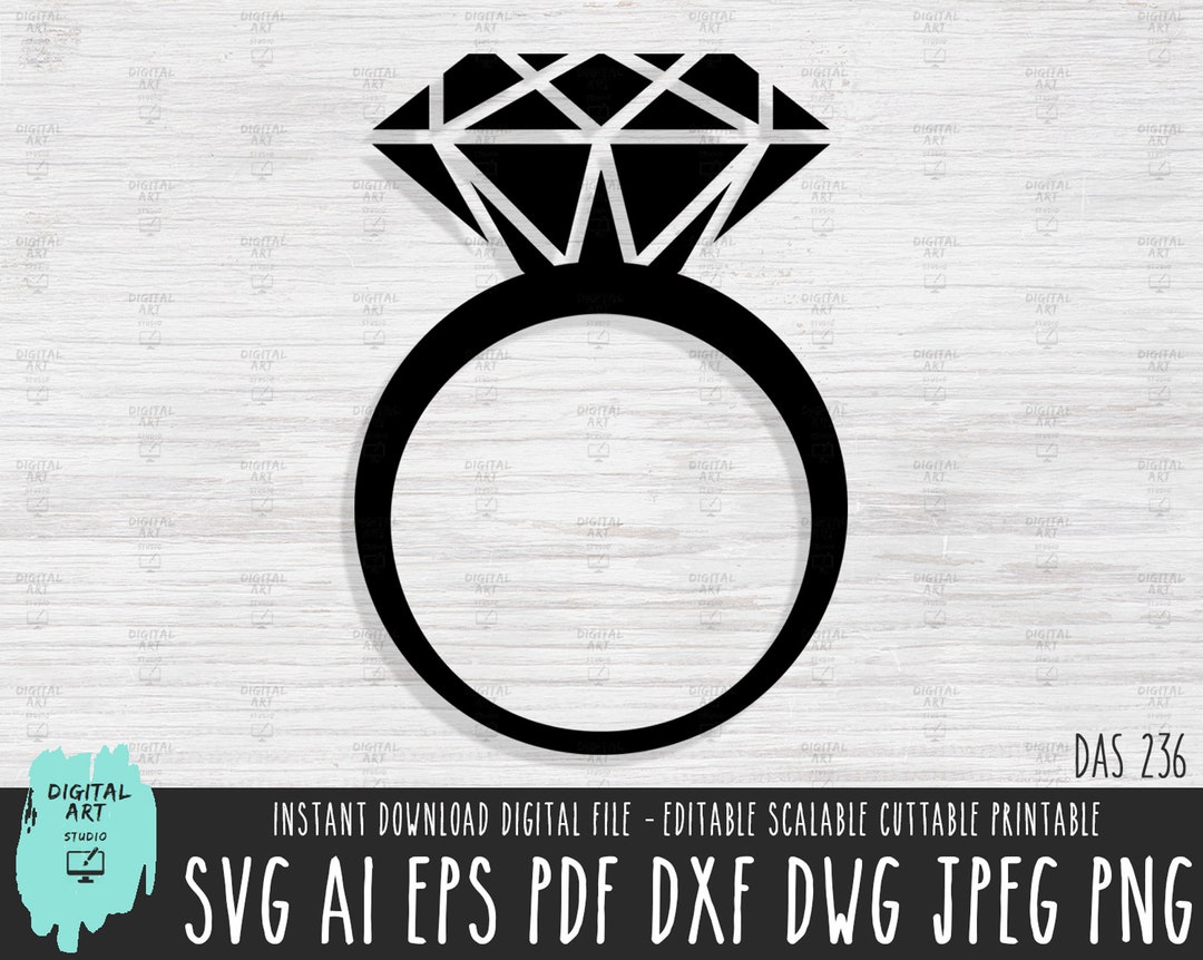 Diamond Ring SVG, Wedding Clipart, Jewel Gem PNG (digital Download) - Etsy