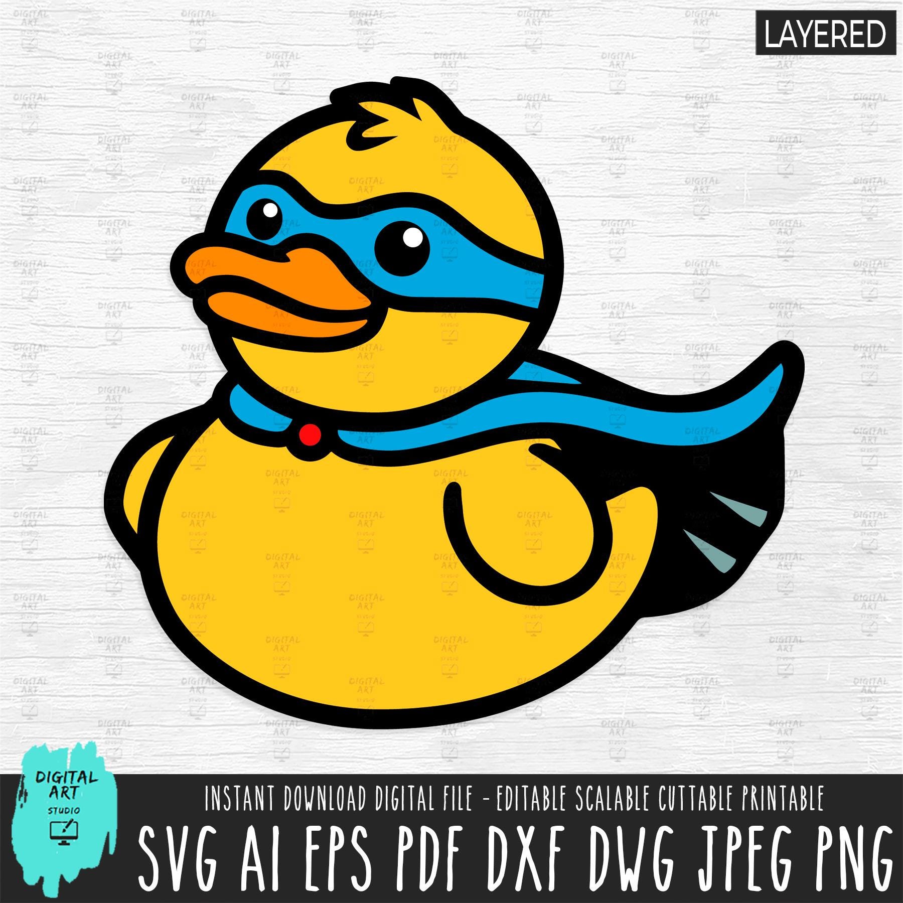 Funny Superhero Duck Layered SVG EPS Digital Files Cricut PNG, Bath ...