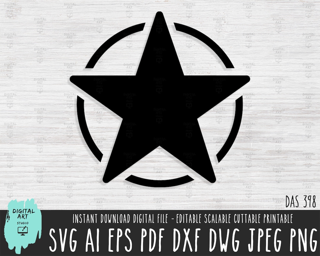 Army Star Insignia SVG, Soldier Hero Digital Download, Soldier Award ...