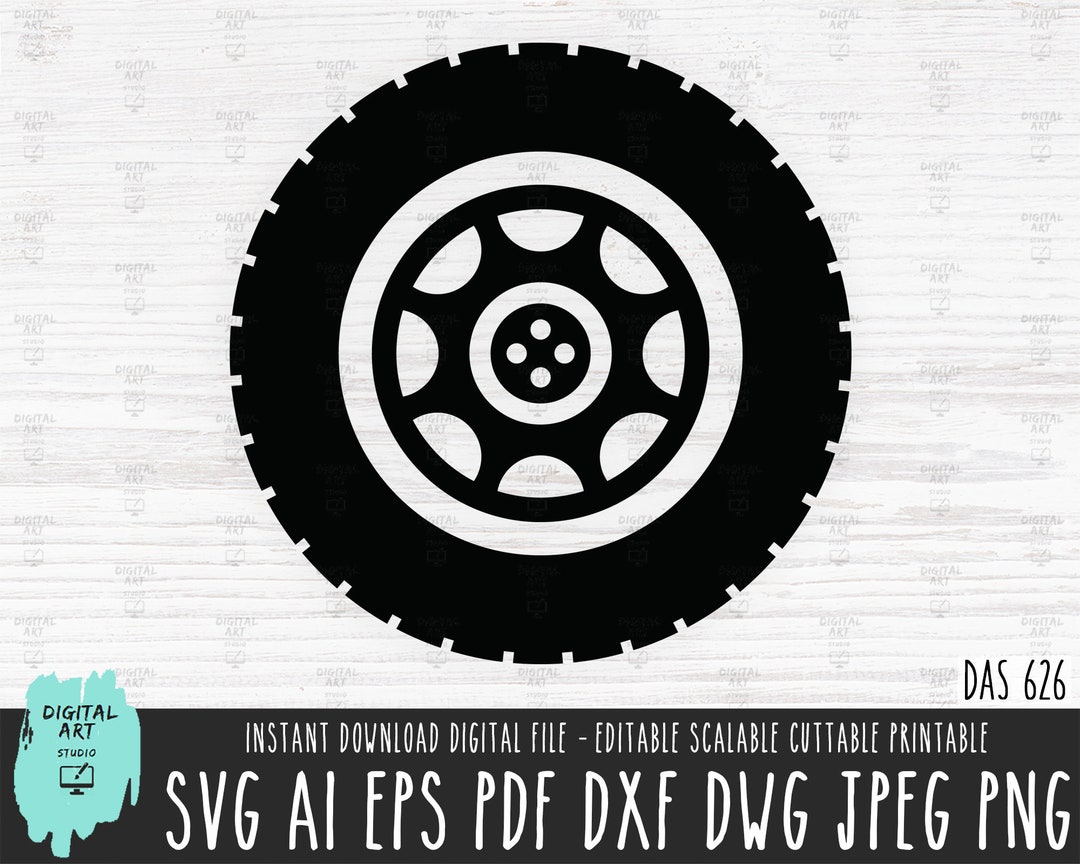 TIRE Svg CAR WHEEL Png Wheel Vector File Cricut Car Tire Png Digital ...