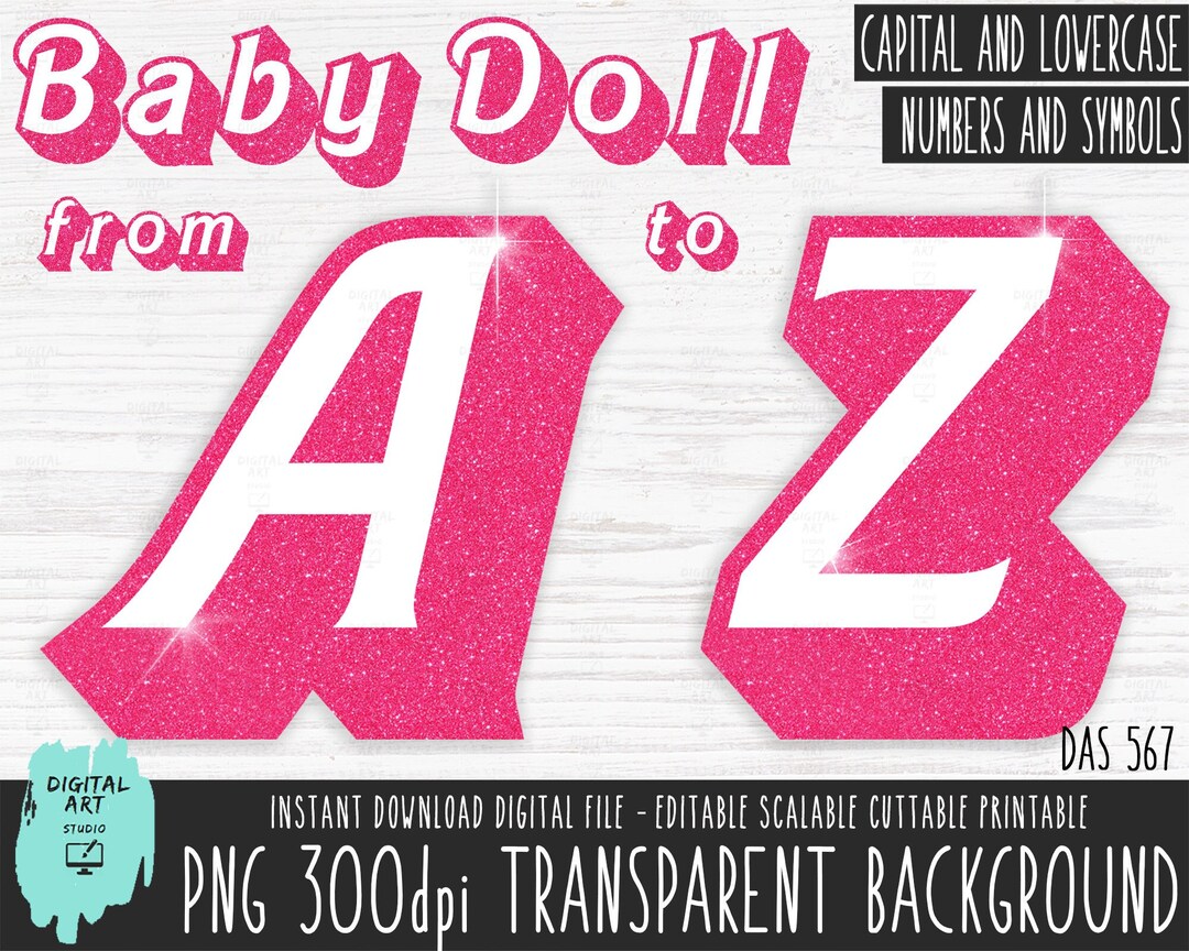 Hot Pink Glitter Alphabet PNG, Baby Doll Font (digital Download) - Etsy