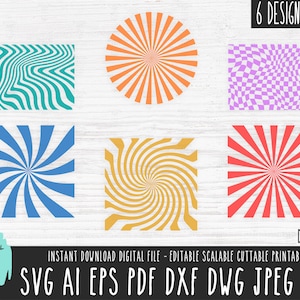 Retro Vintage 70s Flower Power Pack SVG, Silhouette Vector File, Flower ...