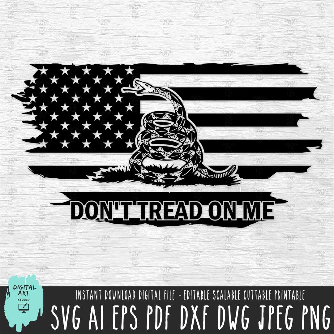 Don't Tread on Me Snake Flag SVG, Distressed Gadsden (digital Download ...