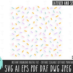 Sprinkle Seamless Pattern SVG, Confetti Toppin Vector File, Sprinkle ...