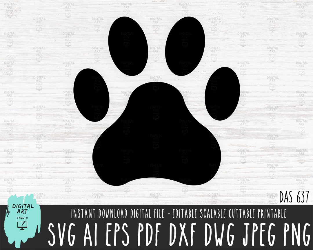 DOG Paw Svg, Dog PAW Vector, Paw Silhouette Cricut, Dog Footprint PNG ...