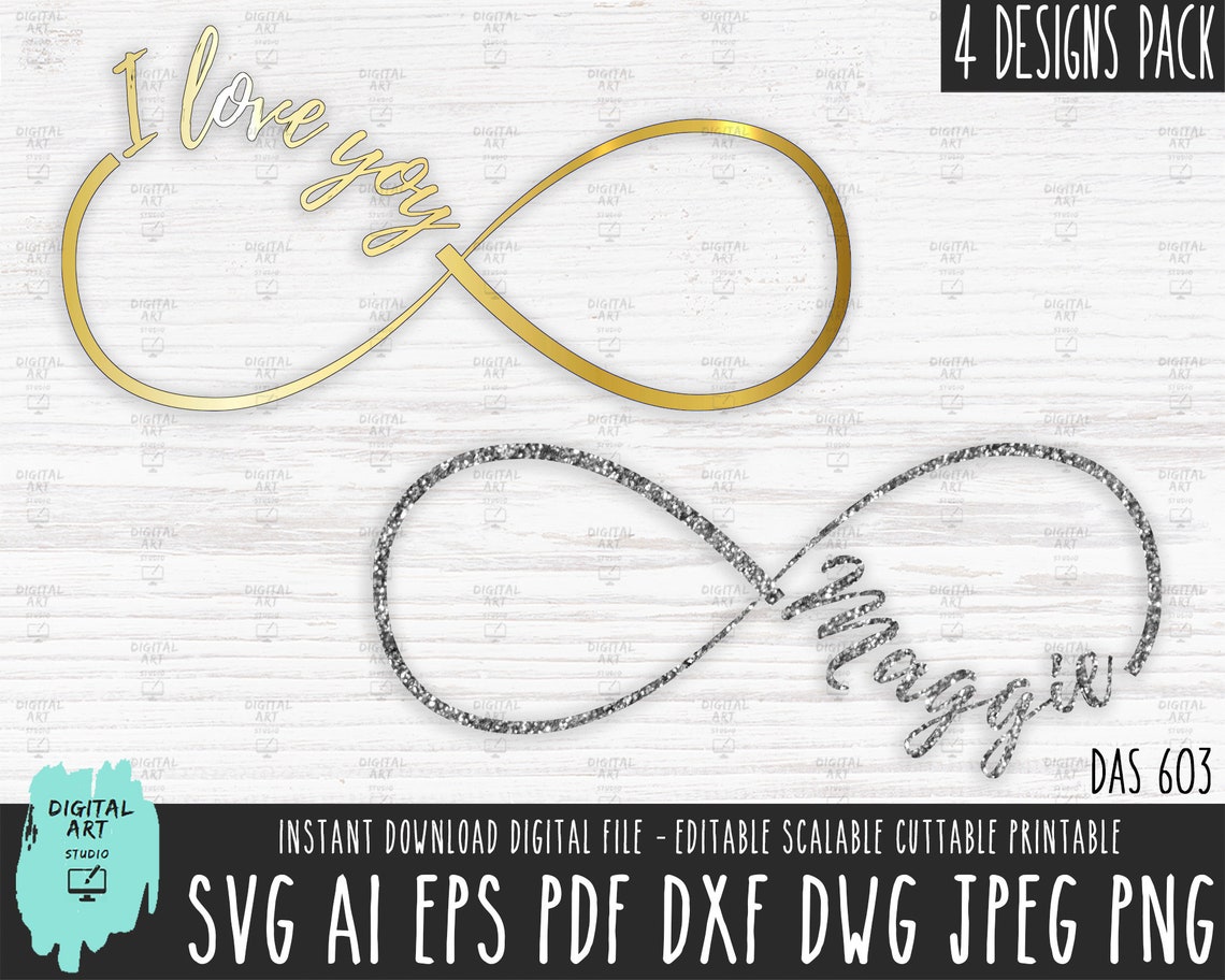Infinity Monogram SVG Bundle, Eternity Symbol, Cricut Silhouette ...