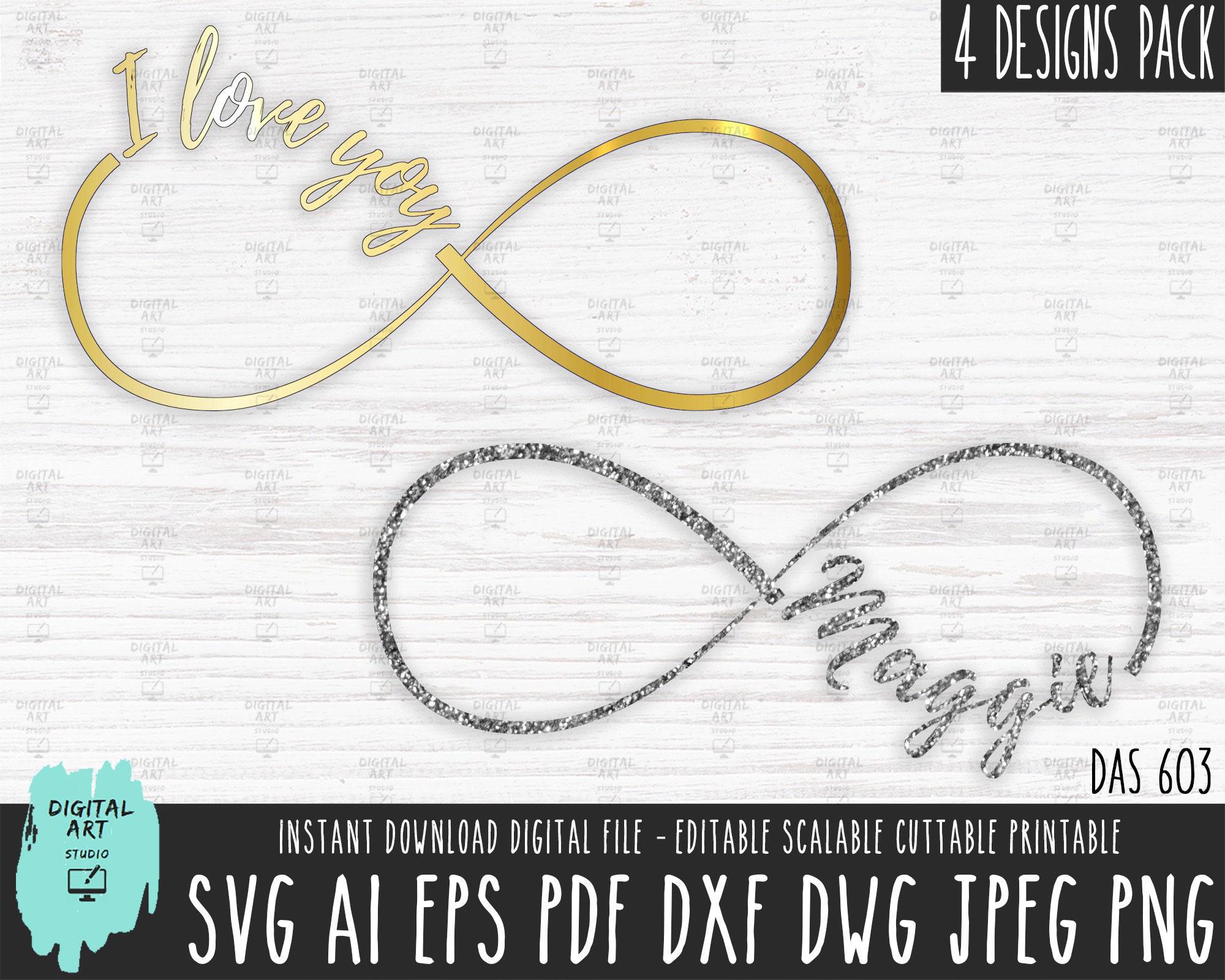 Infinity Monogram SVG Bundle, Eternity Symbol, Cricut Silhouette ...