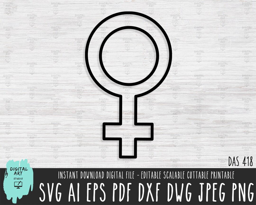 Female Outline Sign SVG, Female Line Symbol Vector File, Feminine Sign ...