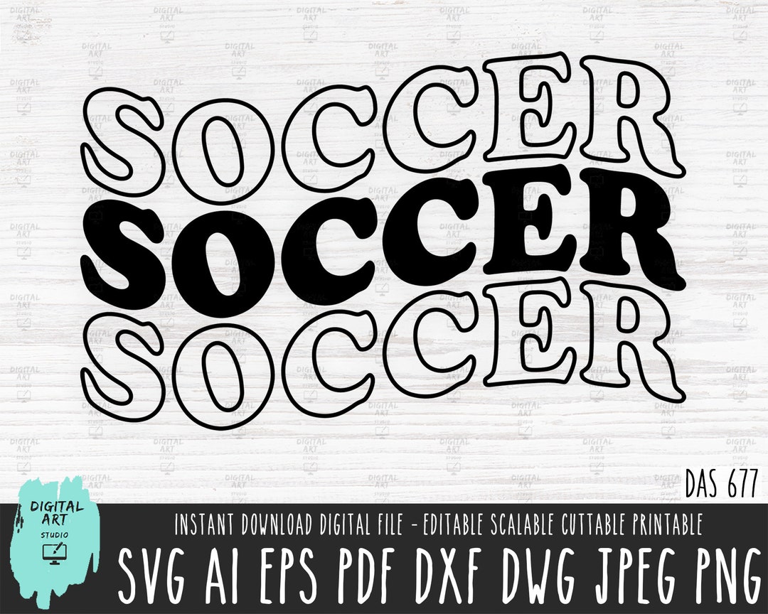 SOCCER WAVY Text Svg Soccer Script Vector File Soccer Png Soccer ...