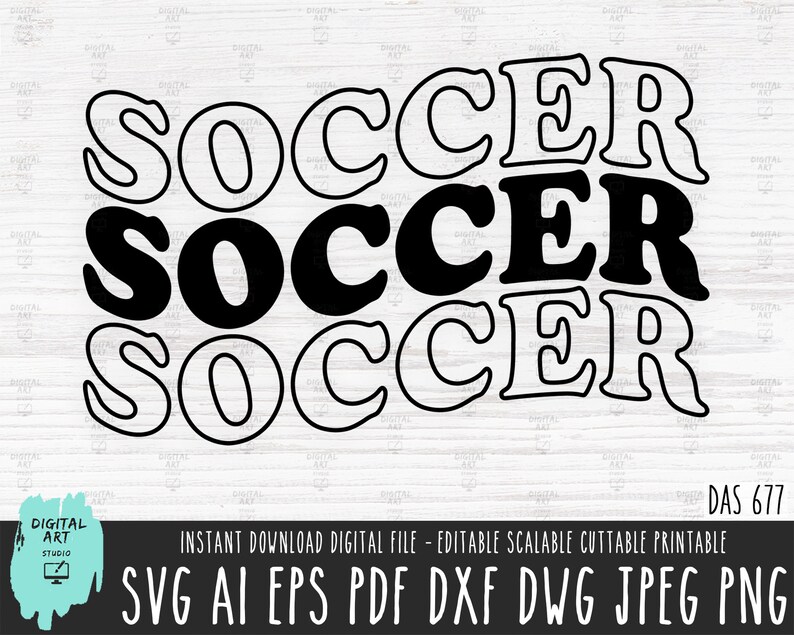 SOCCER WAVY Text Svg Soccer Script Vector File Soccer Png - Etsy