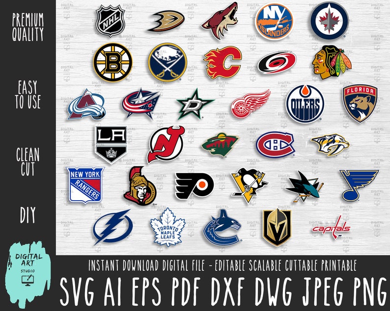 NHL svg logo Bundle files Hockey league logo vector files | Etsy