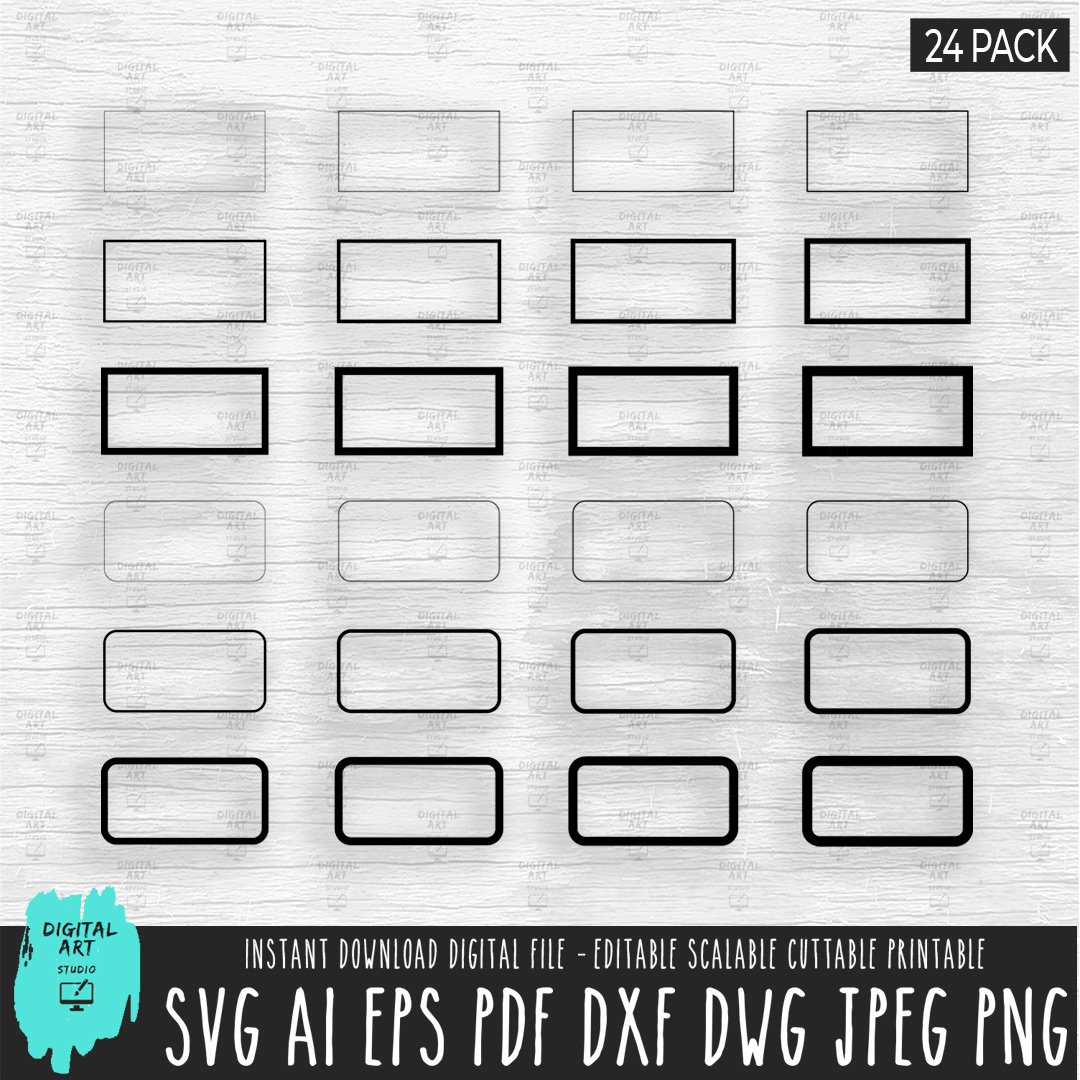 RECTANGLE SVG, Rectangle Outline Svg, Frame SVG, Instant Download ...
