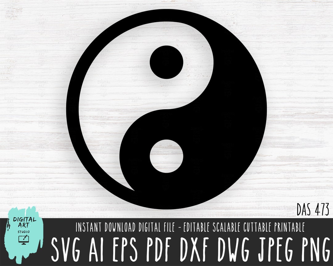 Yin Yang Classic Symbol Svg, Yin Yang Clipart, Yin Yang Printable Cut ...