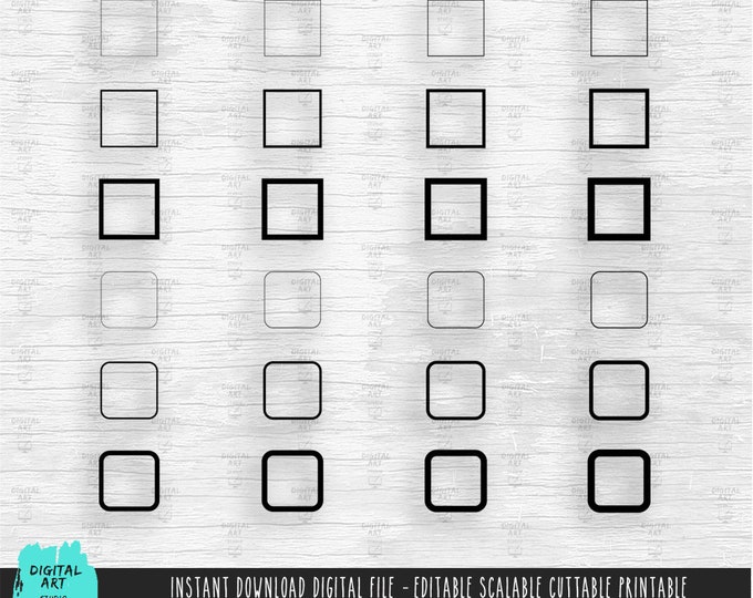 Square Frame Svg, Rectangle Frame Svg, Geometric Border Vector Cut File ...